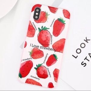 Accessories | Slim Silicone Strawberry Patter Iphone Case | Poshmark